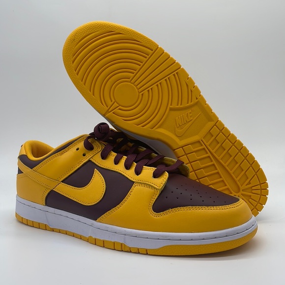 Nike | Shoes | Mens Nike Dunk Low Arizona State Yellow Bordeaux Dd39172 ...